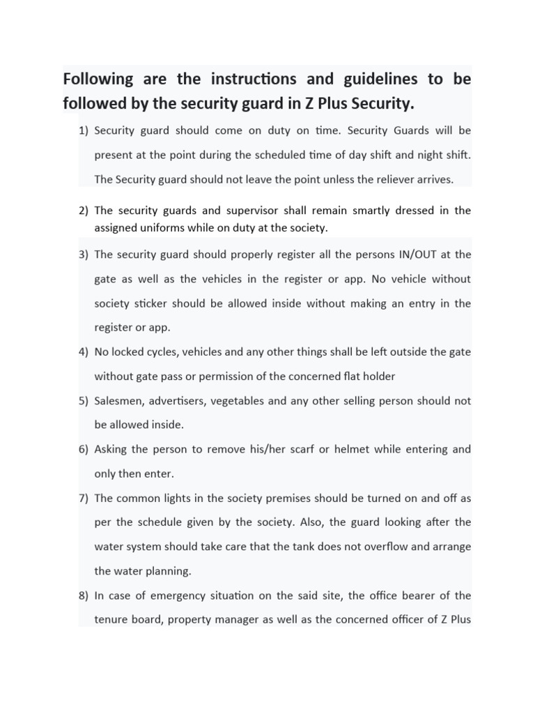Revised SOP | PDF | Security Guard