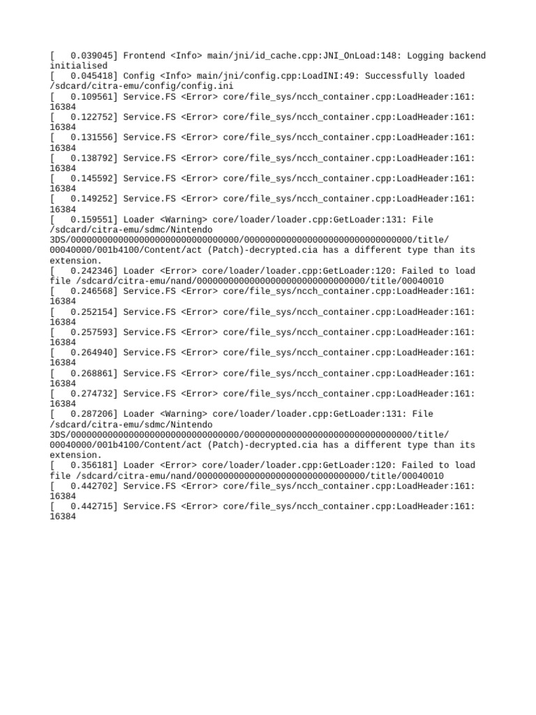 Citra Emulator Error Log | PDF | Computers