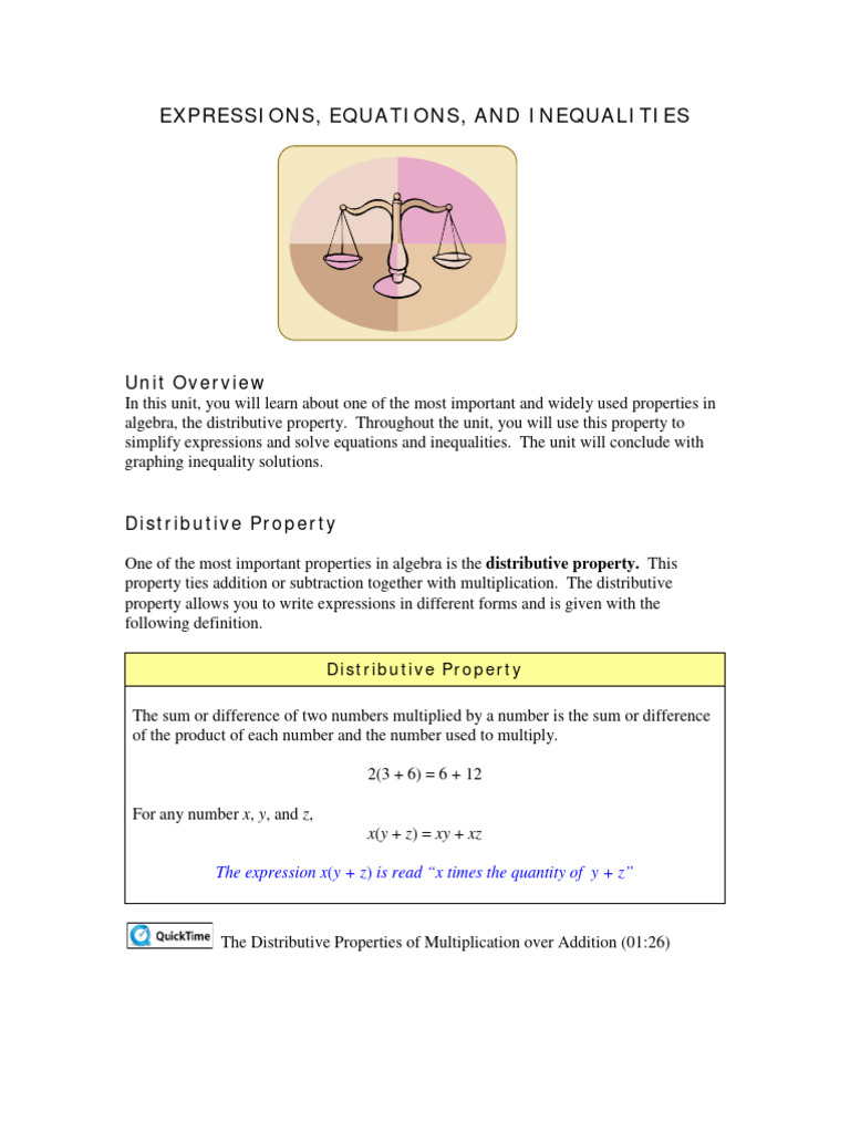 MATHALGIU02Expressions Inequalities | PDF | Equations | Algebra