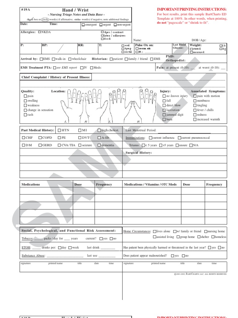 Sample: Hand / Wrist | PDF | Health Care | Clinical Medicine
