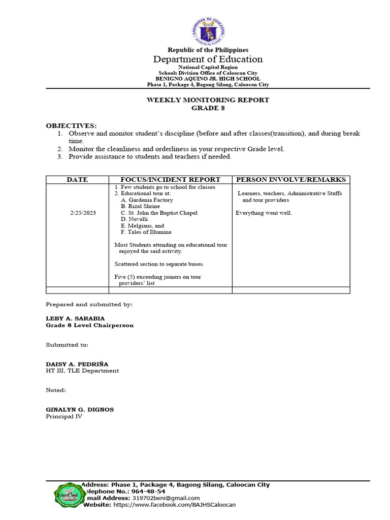 Monitoring Letter | PDF