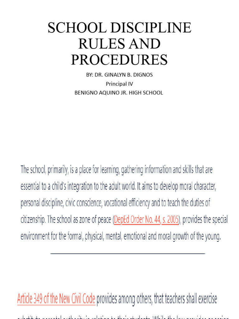 School Discipline Rules and Procedures | PDF