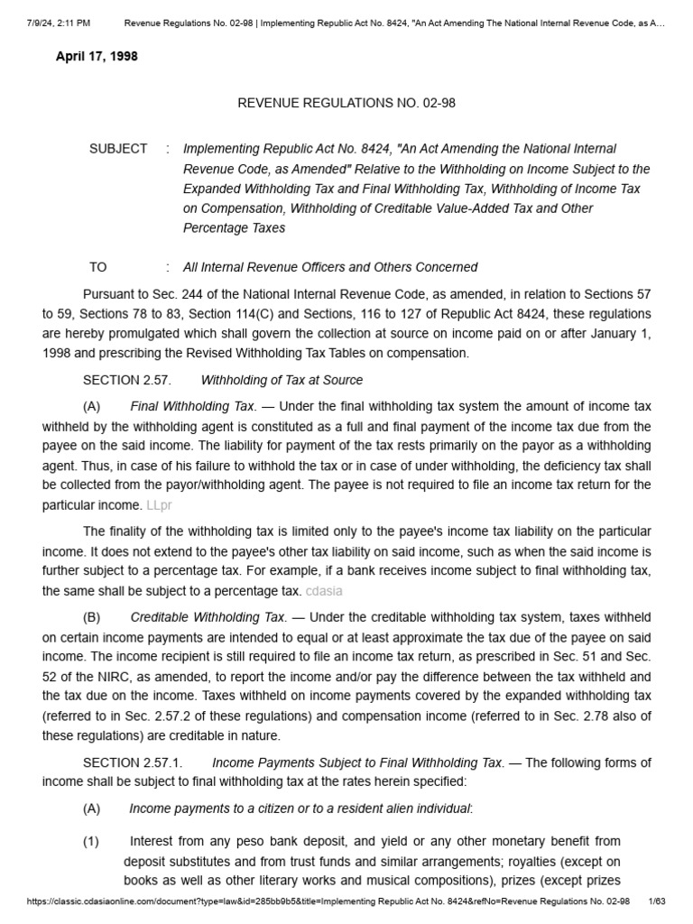 April 17, 1998 | PDF | Capital Gains Tax | Taxes