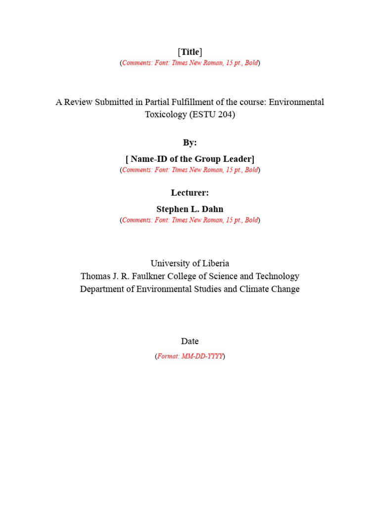 ESTU 204 Review Templete | PDF | Times New Roman | Science