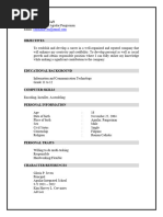 Resume Template For Immersion | PDF
