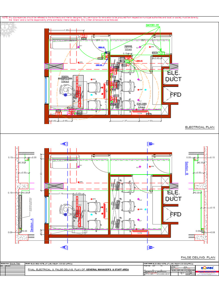 Electrical and Ceiling Plan for Hotel | PDF | Architectural Elements ...