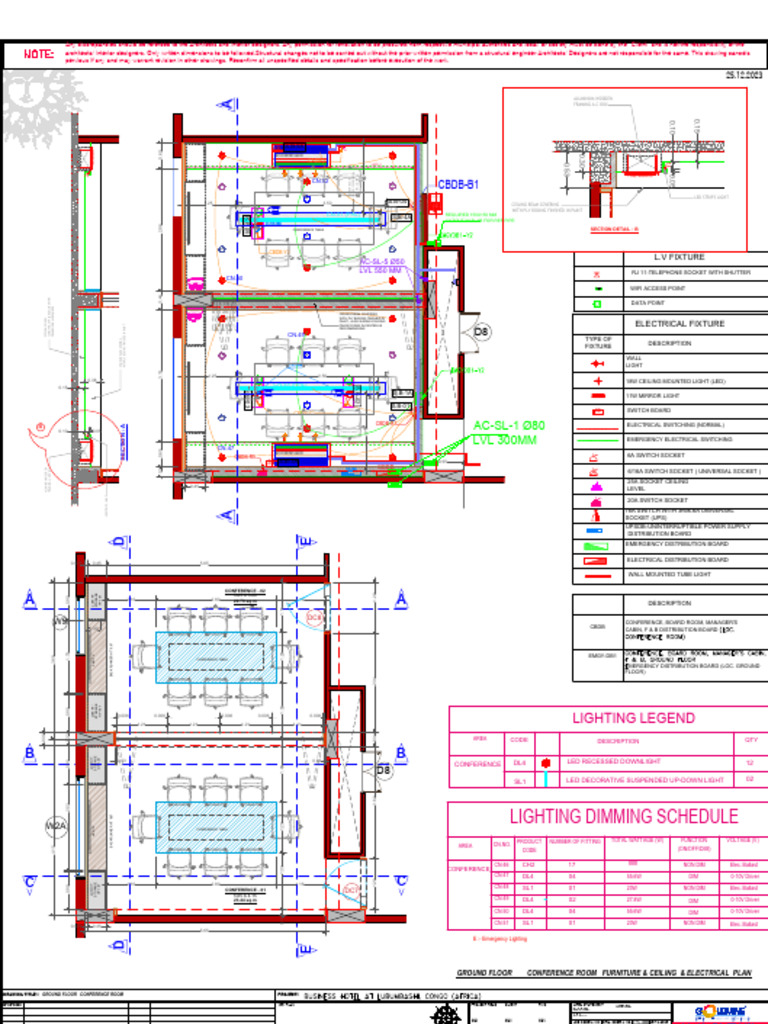 Gr. FLOOR FINAL CONFERENCE ROOM FURNITURE & CEILING & ELECTRICAL PLAN ...