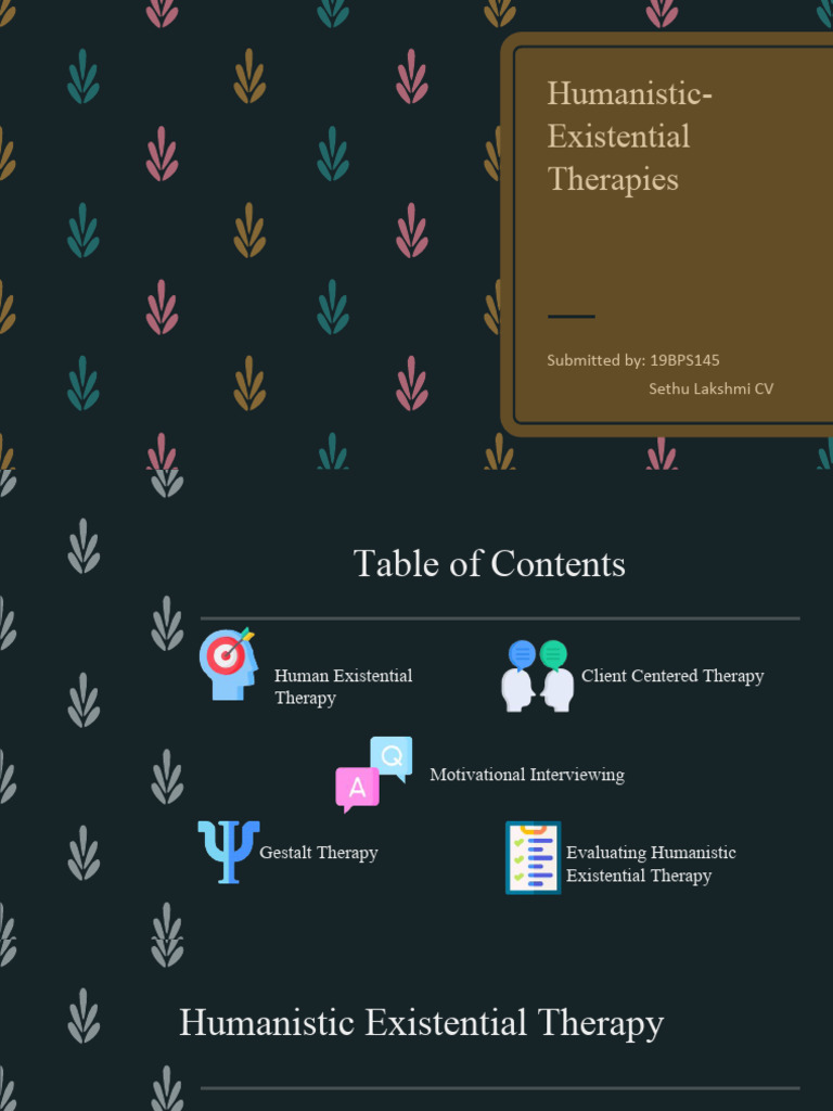 Humanistic-Existential Therapies | PDF | Psychotherapy | Humanistic Psychology