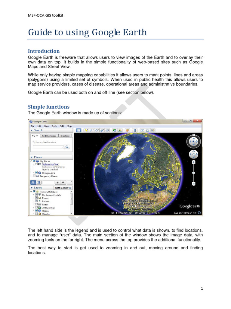 MSF-OCA Guide To Google Earth | PDF | Computer File | Geographic ...