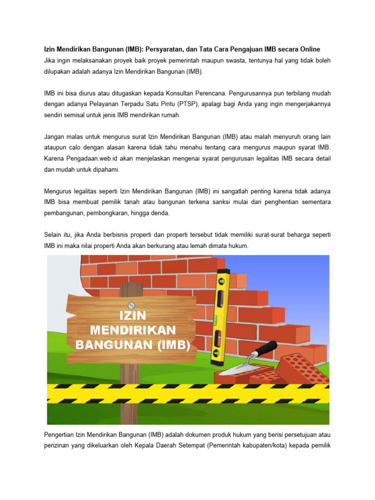 Izin Mendirikan Bangunan | PDF | Hukum