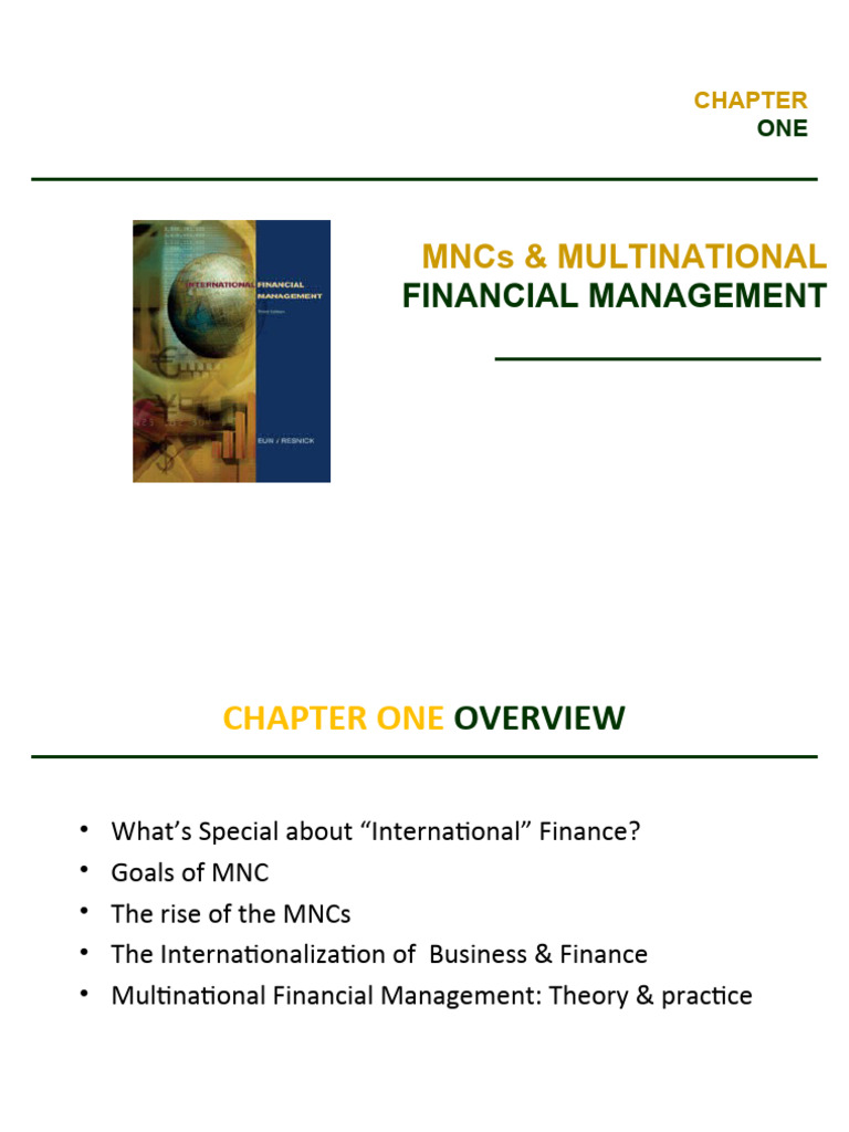 Chapter 1 - MNCs Multinational Financial Management | PDF | Euro ...