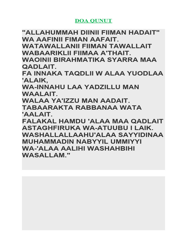 Doa Qunut | PDF