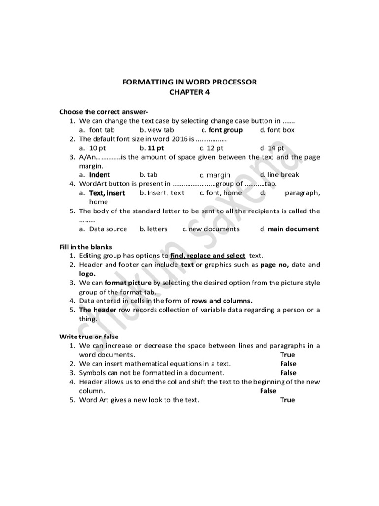 Class 9 Formatting | PDF