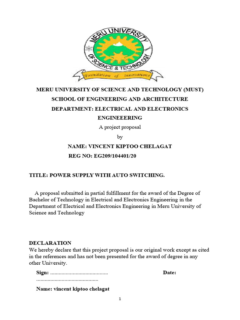Meru University of Science and Technology | PDF | Power Supply ...
