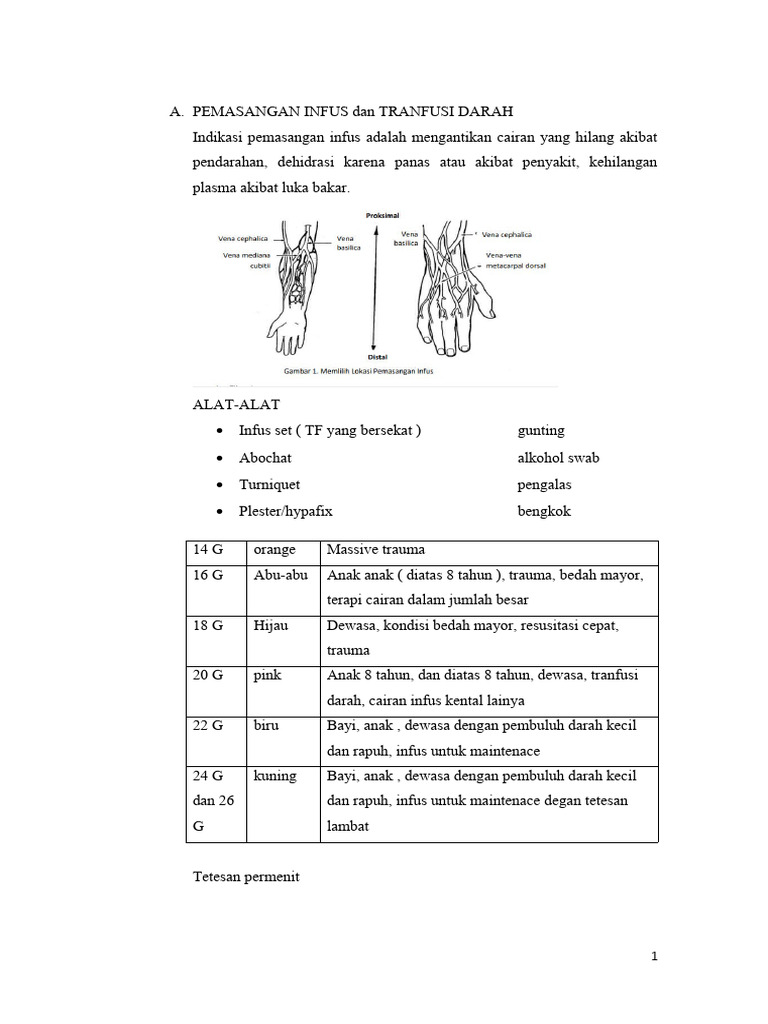 Panduan Pemasangan Infus dan Transfusi Darah | PDF | Sains & Matematika