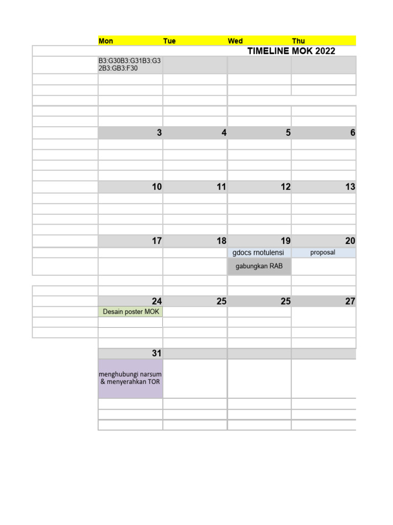 Timeline Mok 2022 | PDF