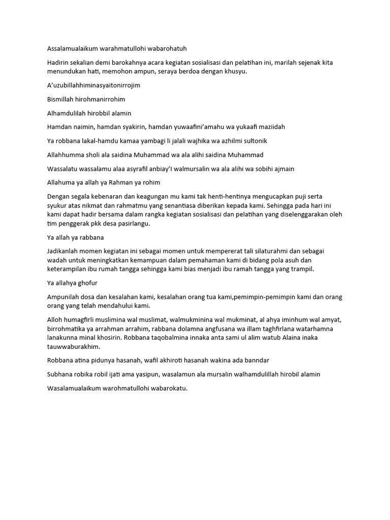 Doa Pembuka | PDF | Karier & Perkembangan | Pengembangan Diri