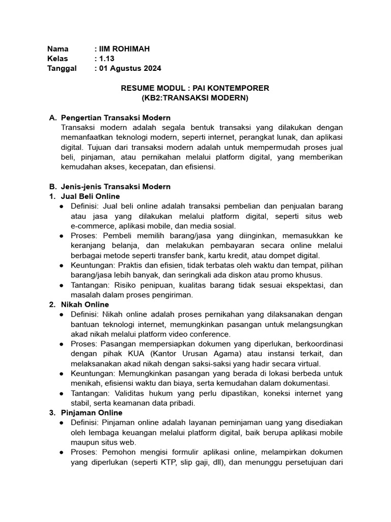 Resume Modul 10 (KB2) | PDF