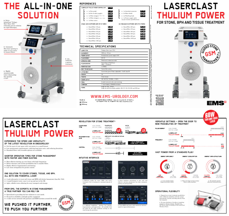 EMS LaserClast Thulium Fiber Brochure | PDF | Laser | Optical Fiber