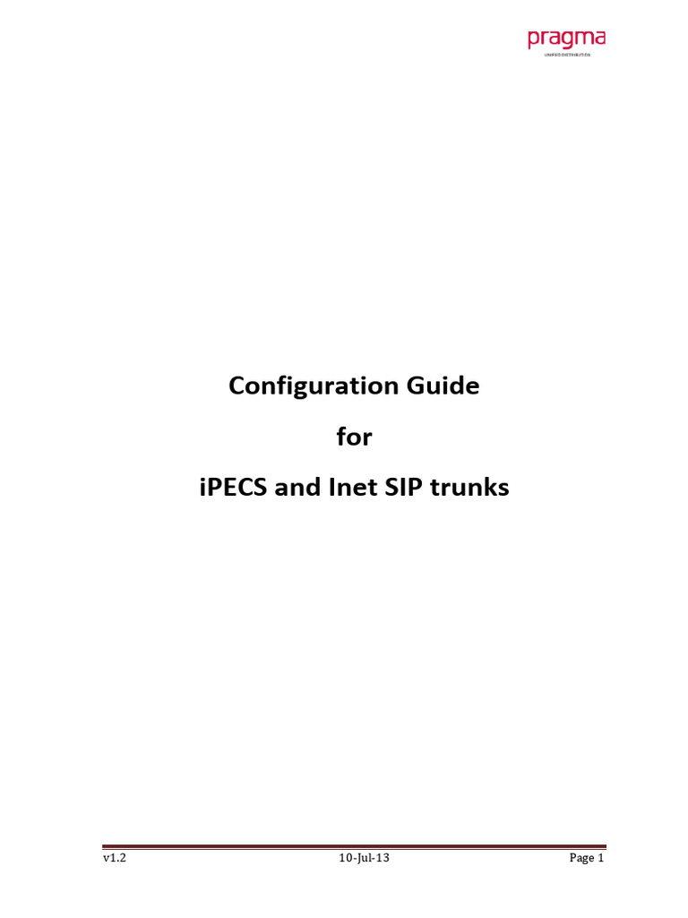 IPECS and SIP Inet Setup Guide v1.2 | PDF | Ip Address | Router (Computing)