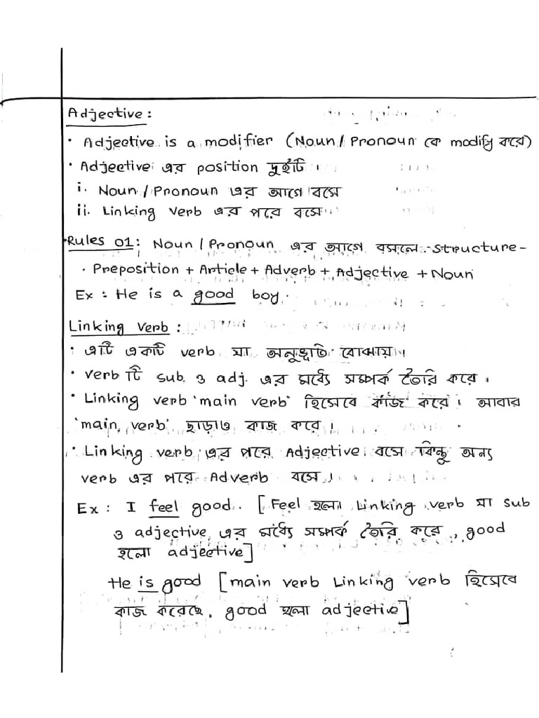Adjective and Tense | PDF