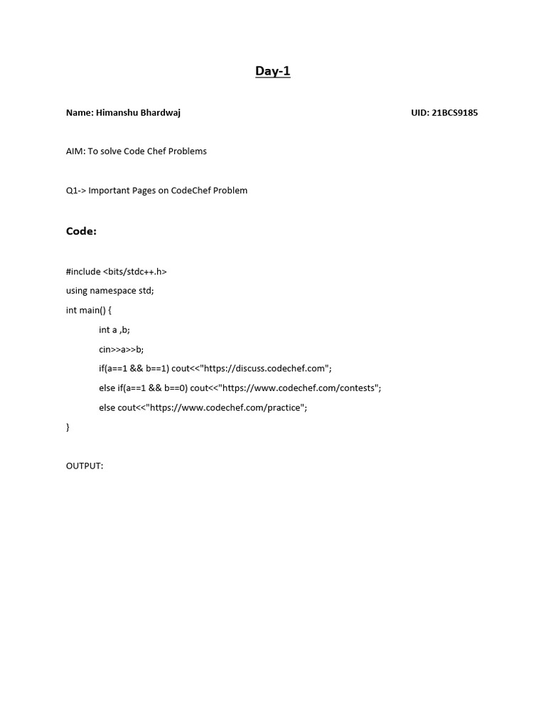 21BCS9185 Himanshu Bhardwaj It Day1 | PDF | Computer Programming | Software Engineering