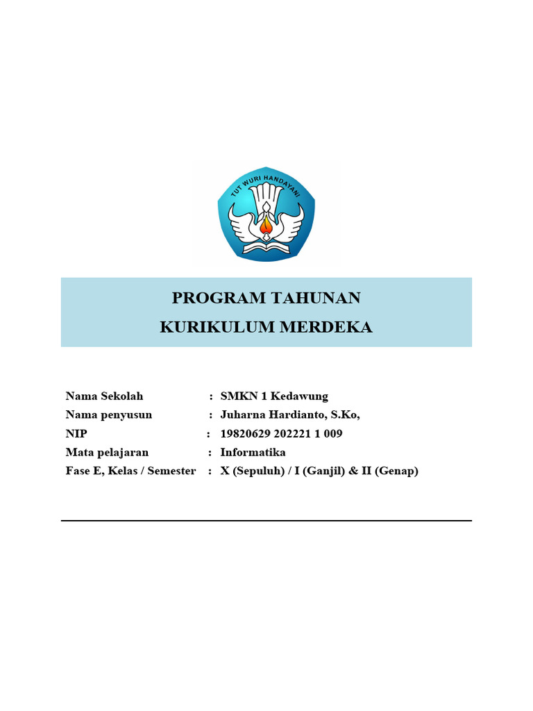 Program Tahunan Informatika SMKN 1 Kedawung | PDF
