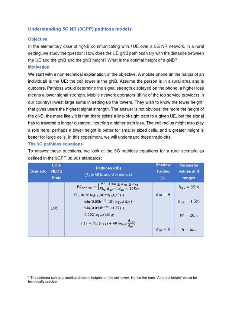 Understand 3GPP 5G Pathloss Models | PDF | Computer Network | Telecommunications Engineering