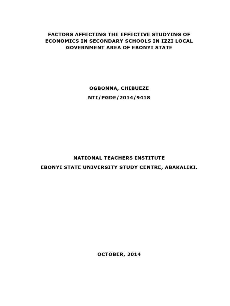FACTORS_AFFECTING_THE_EFFECTIVE_STUDYING | PDF | Economics | Teachers