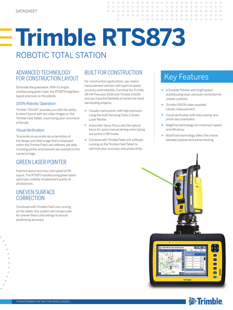Trimble rts873 Datasheet | PDF | Autofocus | Optics