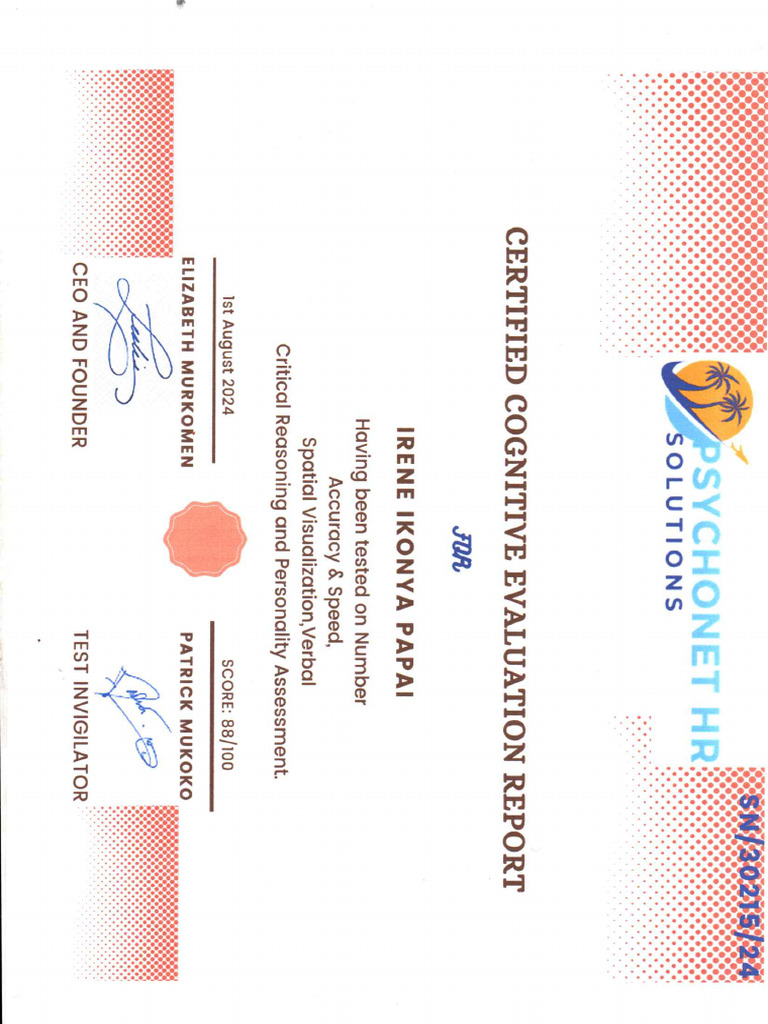 CCET REPORT AND ASSESMENT FORM | PDF