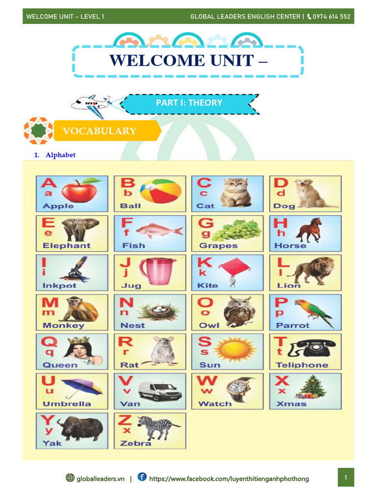 English Level 1 Welcome Unit Guide | PDF
