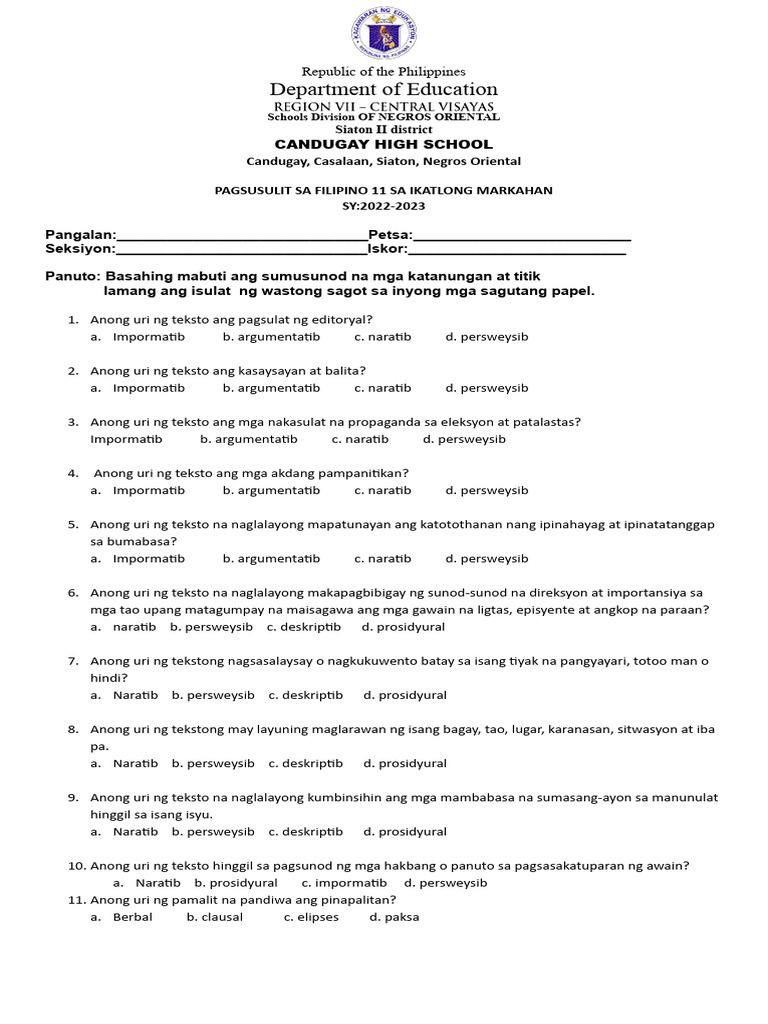 ZXZXZX 3rd Quarter Grade 11 | PDF