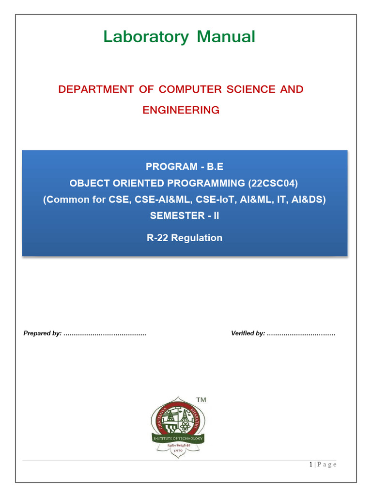DCCN - Lab Mannual - Updated | PDF | Object Oriented Programming | Class (Computer Programming)