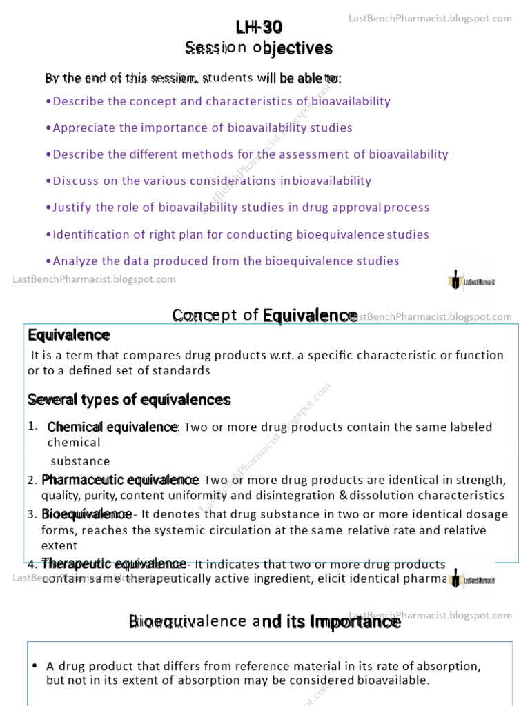 Bio Equivalence | PDF | Bioavailability | Health Sciences