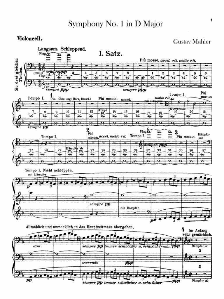 Mahler - Symphony No1 in D Major (Cello-Part) A | PDF
