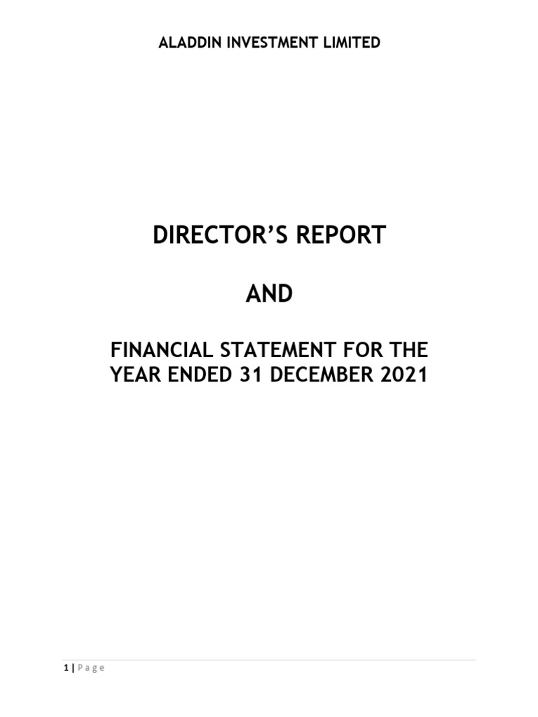 Aladin 2021 | PDF | Depreciation | Financial Statement