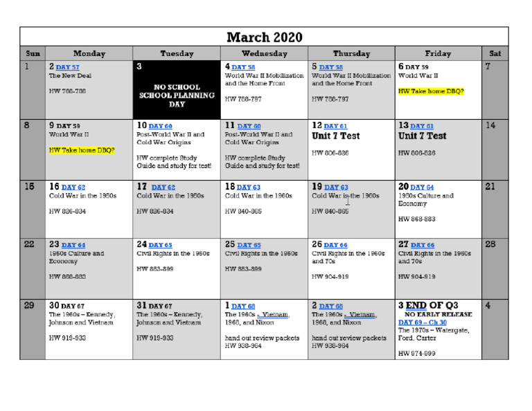 March Calendar | PDF