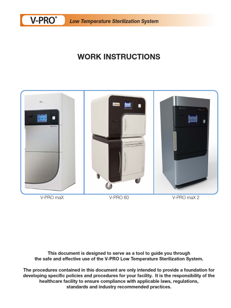 THE VPRO MAX 2 STERILIZER WORK INSTRUCTIONSpdf | PDF | Sterilization ...