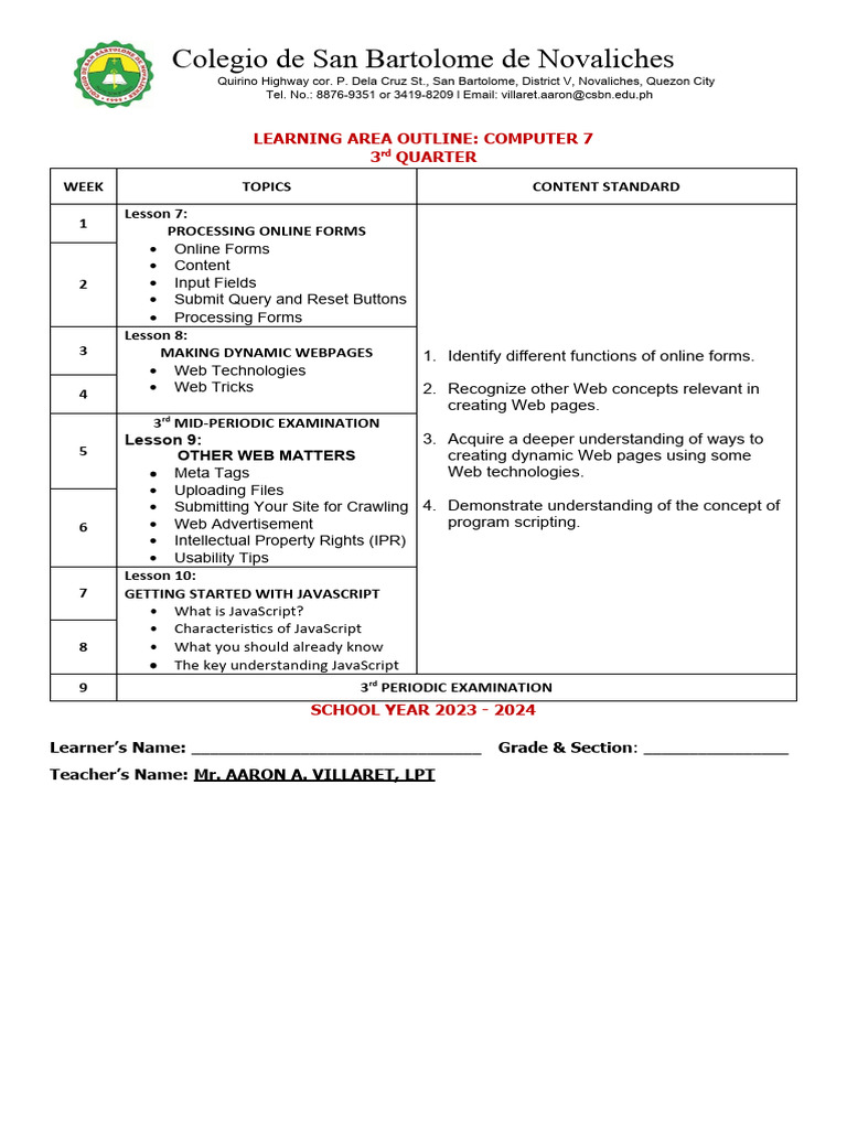 3rd Quarter Grade 7 | PDF