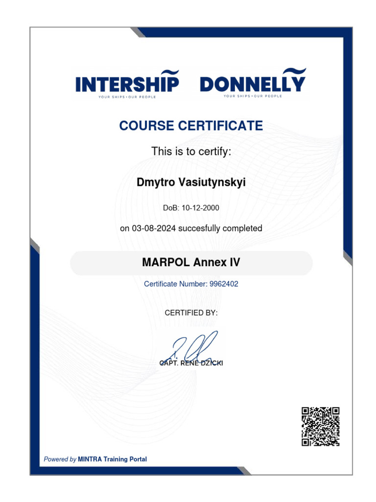 MARPOL 4 - Dmytro Vasiutynskyi | PDF