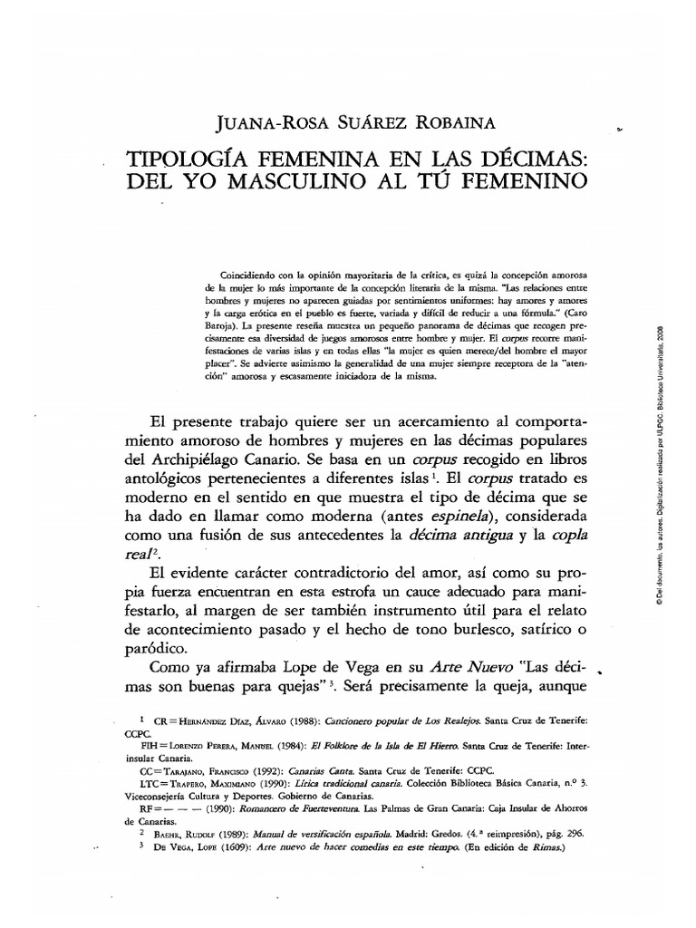 Decima | PDF | Islas Canarias | Amor