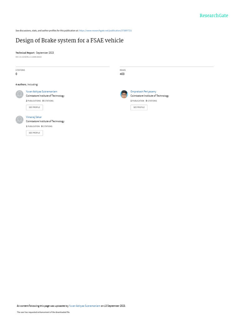 Brake Paper Final | PDF | Brake | Friction