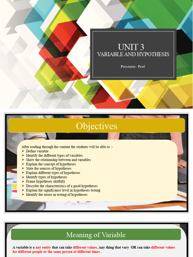 Variable and Hypotheses | PDF | Dependent And Independent Variables ...