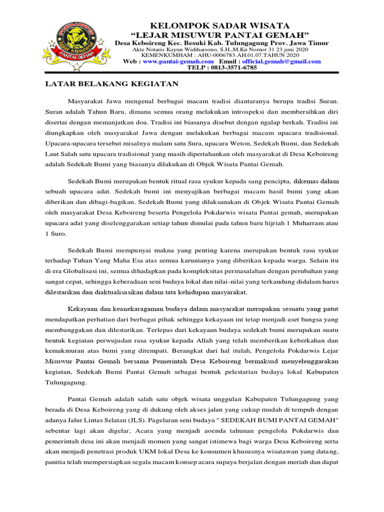 PROPOSAL e TTD | PDF | Perjalanan