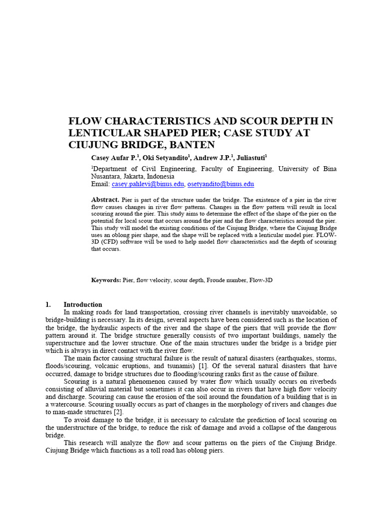 Flow Characteristics and Scour Depth in Lenticular Shaped Pier Case ...