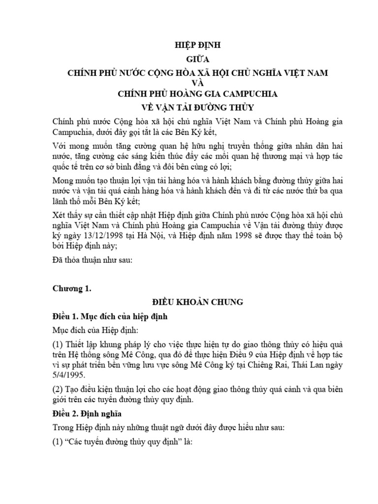 Hiep Dinh Viet Nam Campuchia | PDF