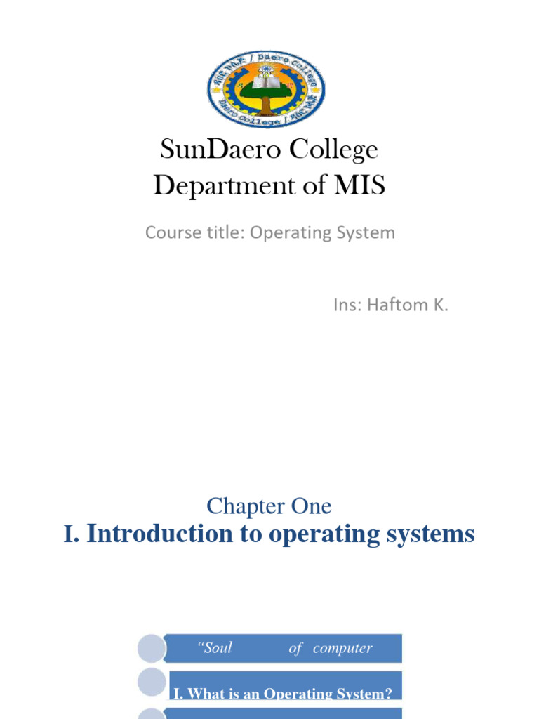 Chapter-1 Operating System MIS 3rd Regular | PDF | Operating System | Process (Computing)