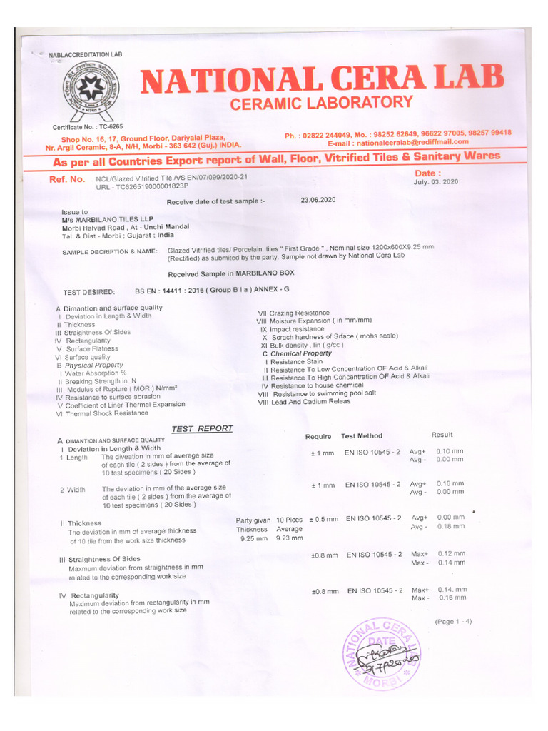 Marbilano Lab Test Report | PDF