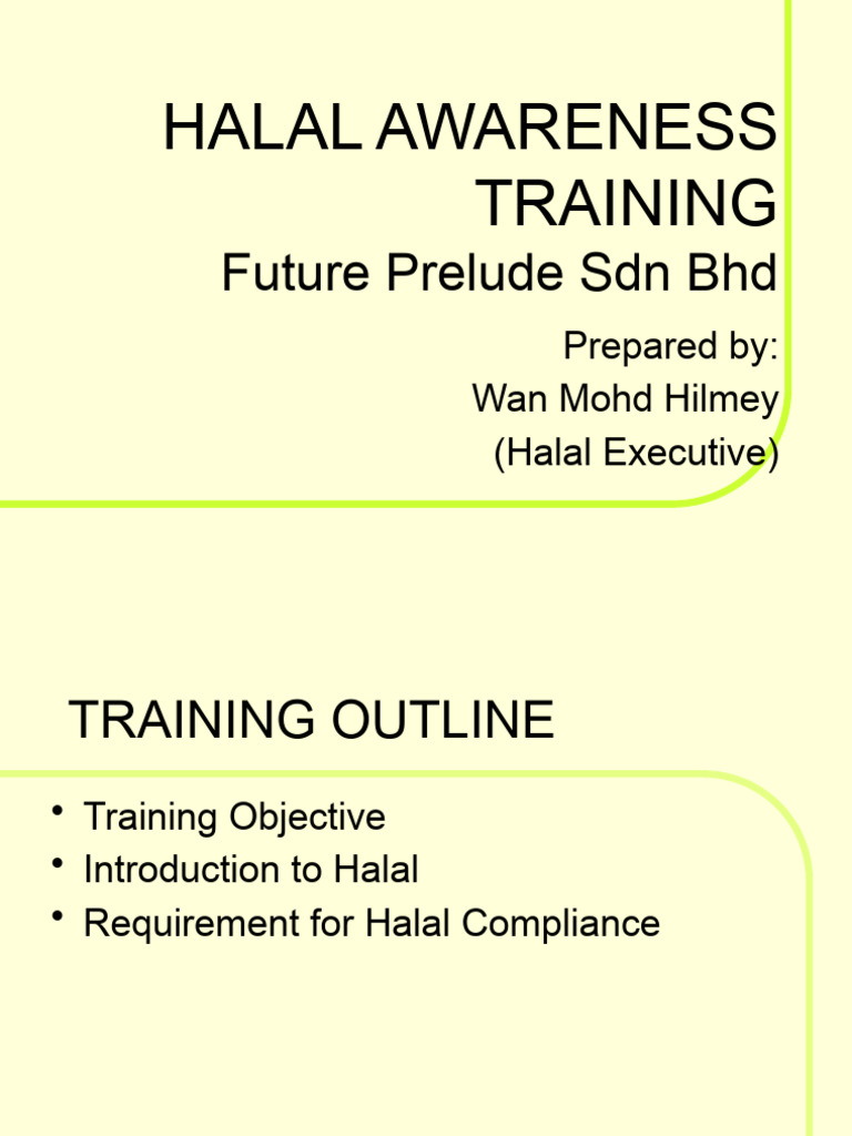 Halal Awareness Training Overview | PDF | Food Safety | Hygiene